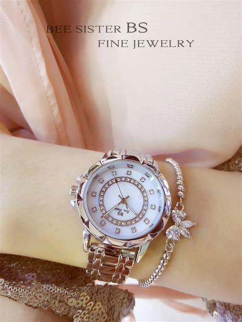 Bs женские часы роскошные брендовые модные повседневные женские часы женские кварцевые часы с