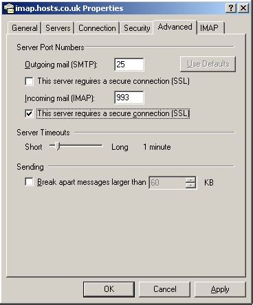 How To Set Up An IMAP Account Outlook Express Support Centre Names Co Uk