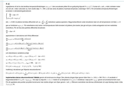 värmeledningsekvation programmering matlab pluggakuten
