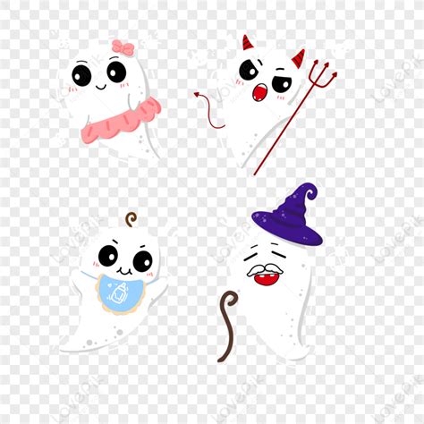 만화 일러스트 할로윈 유령소녀악마하얀