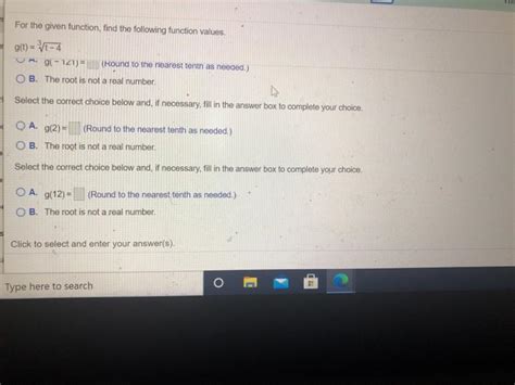 solved for the given function find the following function