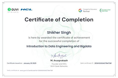 Dataengineering Bigdata Guvi Greekiitmresearchpark Learningjourney Shikher Singh