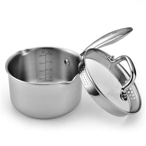 Fracoda 15 Quart Saucepan With Strainer Glass Lid Stainless Steel
