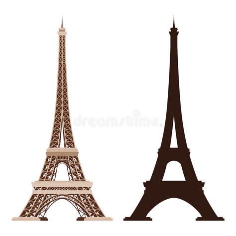 Eiffel Tower Vector Icons World Famous France Tourist Attraction