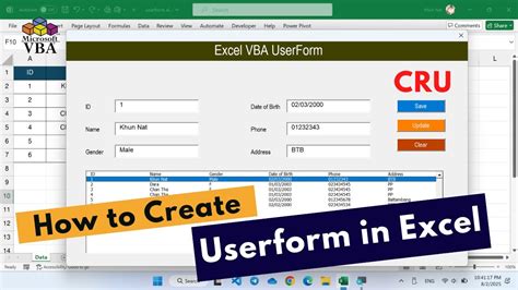How To Create Userform In Excel With Vba Code Youtube