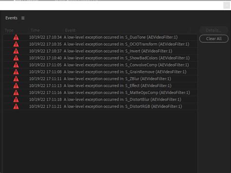 A Low Level Exception Occured In Sshake Aevideo Adobe Product