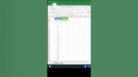 Roman Function In Excel Excel Tricks Exceltricks Exceltips Asmr Youtube