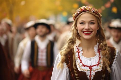 Premium Ai Image Beautiful Girl Octoberfest Event In Munich Germany