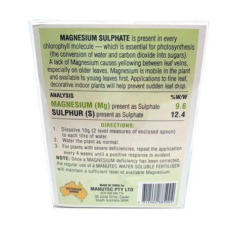 Manutec Magnesium Sulphate G Lee Rowans Gardenworld