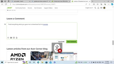 Windows 10 Bluetooth Not Working Acer Community