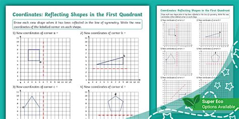👉 Coordinates Reflecting Shapes In The First Quadrant