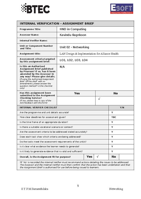 Unit 02 Networking Assignment Internal Verification Assignment