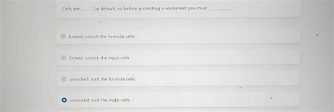 solved cells are ﻿by default so before protecting a