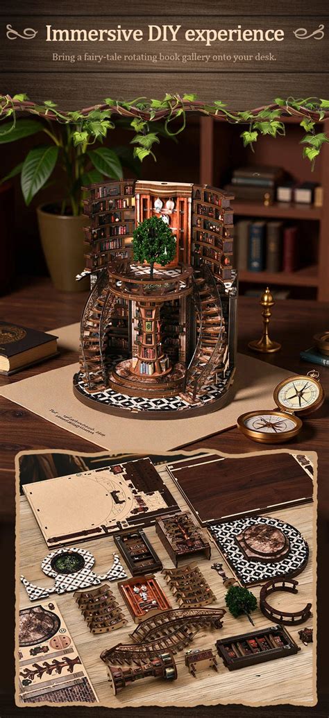 New Figurines Miniatures Wisdom Rings Diy Book Nook Kit Au Book