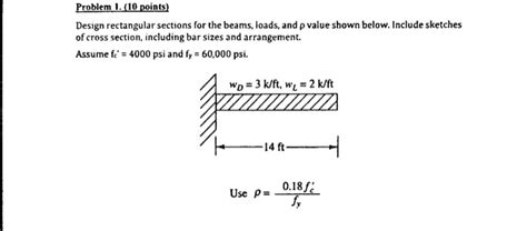 Solved Problem Points Design Rectangular Sections Chegg