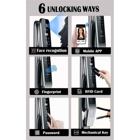 3d Face Recognition Smart Door Lock With Hd Camera And Display