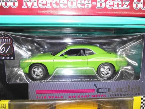 Highway 61 1 18 Cuda Concept Challenger Sublime Green W Yellow Stripe Nib Eur 50 54 Picclick Fr