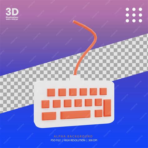 Premium Psd 3d Render Keyboard Console Illustration