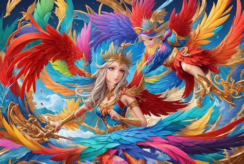 Premium Photo A Couple Of Women In Colorful Dresses