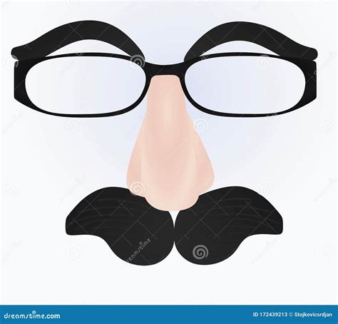 Funny Mask Eyebrow Glasses Nose And Mustache Stock Vector