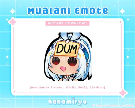 Mualani Emotes Set Cute Chibi Genshin Impact Fall Love Dum Emoji