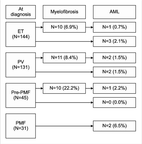Myelofibrotic And Leukemic Transformations In Patients With Download Scientific Diagram