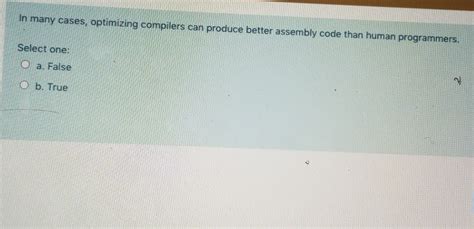 Solved An Object File Should Always Contain Select One O A