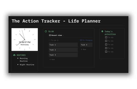 The Action Tracker Free Life Planner Notion Template The Action Tracker Free Life Planner Notion Template