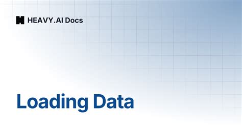 Loading Data Heavyai Docs