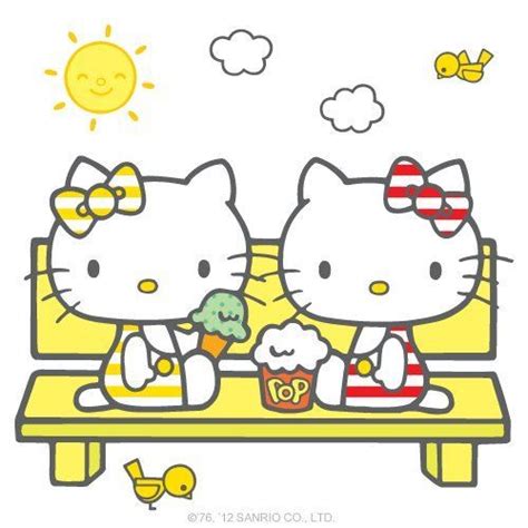 Hello Kitty And Mimmy White Hello Kitty Drawing Hello Kitty Art