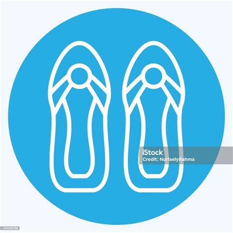 아이콘 샌들 하와이 기호와 관련이 있습니다 파란 눈 스타일 심플한 디자인 편집 가능 벡터 0명에 대한 스톡 벡터 아트 및 기타
