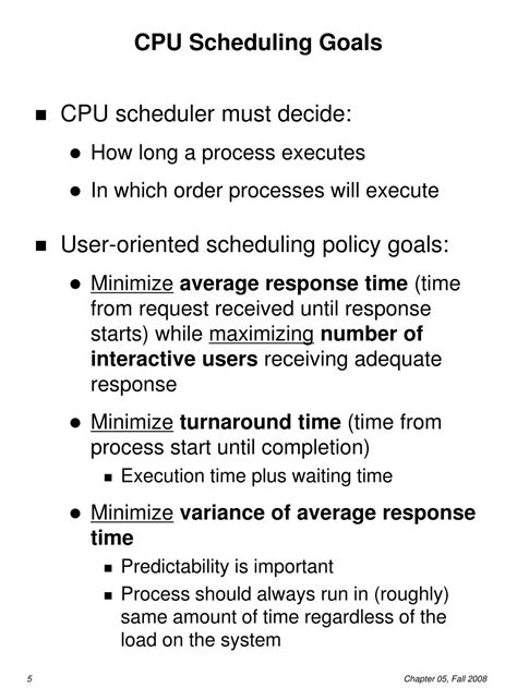 ppt understanding cpu scheduling function goals and comparison