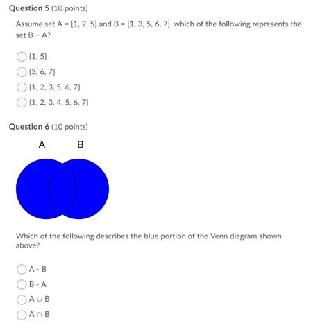 Solved Question 1 10 Points Among The Sets A B C Chegg Com