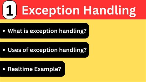 What Is Exception Handling Youtube