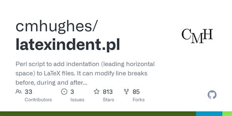 github cmhughes latexindent pl perl script to add indentation