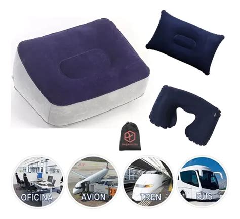 Cojín Inflable Bus Auto Avión Pies Cuello Espalda Viajes Cuotas Sin