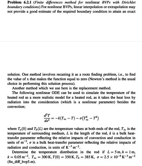 Solved Problem 621 Finite Differences Method For