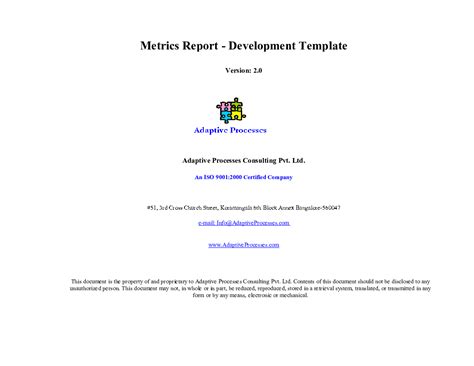 Excel Template Metrics Report Development Template Excel Template