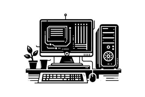 Computer Desktop Vector Silhouette Illustration Png Images Eps Free Download Pikbest