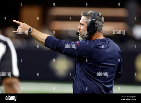 Houston Texans Defensive Coordinator Matt Burke Signals To Players