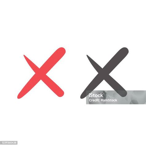 X 마크 두 교차 벡터 흰색 배경에 격리된 스톡 벡터 그림입니다 0명에 대한 스톡 벡터 아트 및 기타 이미지 0명 동의