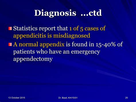 Appendicitis Dr Basil Tumaini Pptx