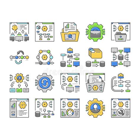 System Analyst Data Icons Set Vector Stock Illustration Illustration Of Dashboard Analysis