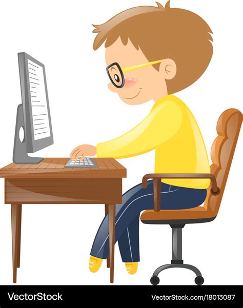 Man Typing On Keyboard Royalty Free Vector Image