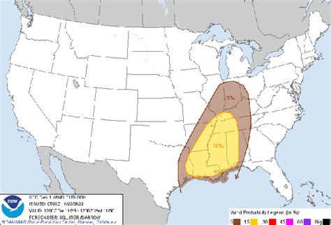 Storm Prediction Centers Day 1 Tuesday November 29th Outlooks For The Upcoming Tornado