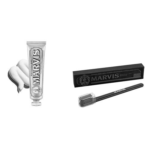 Marvis Whitening Mint Toothpaste 38 Oz And Medium Bristle