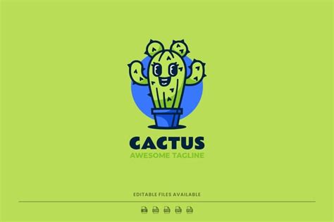 Cactus Mascot Cartoon Logo Logos Ft Logo And Mascot Envato