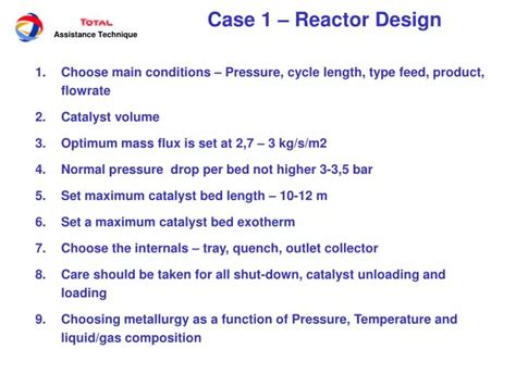 PPT Case Reactor Design PowerPoint Presentation Free Download