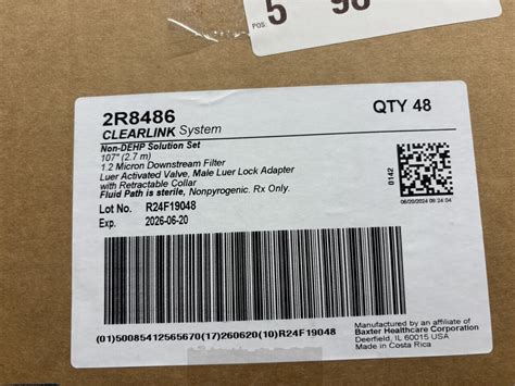 New Baxter 2r8486 Clearlink Solution Set With 1 2 Micron Downstream