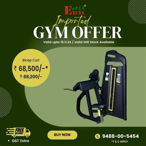 Musclefit Bicep Curl Machine For Gym Model Name Number M 6009 At
